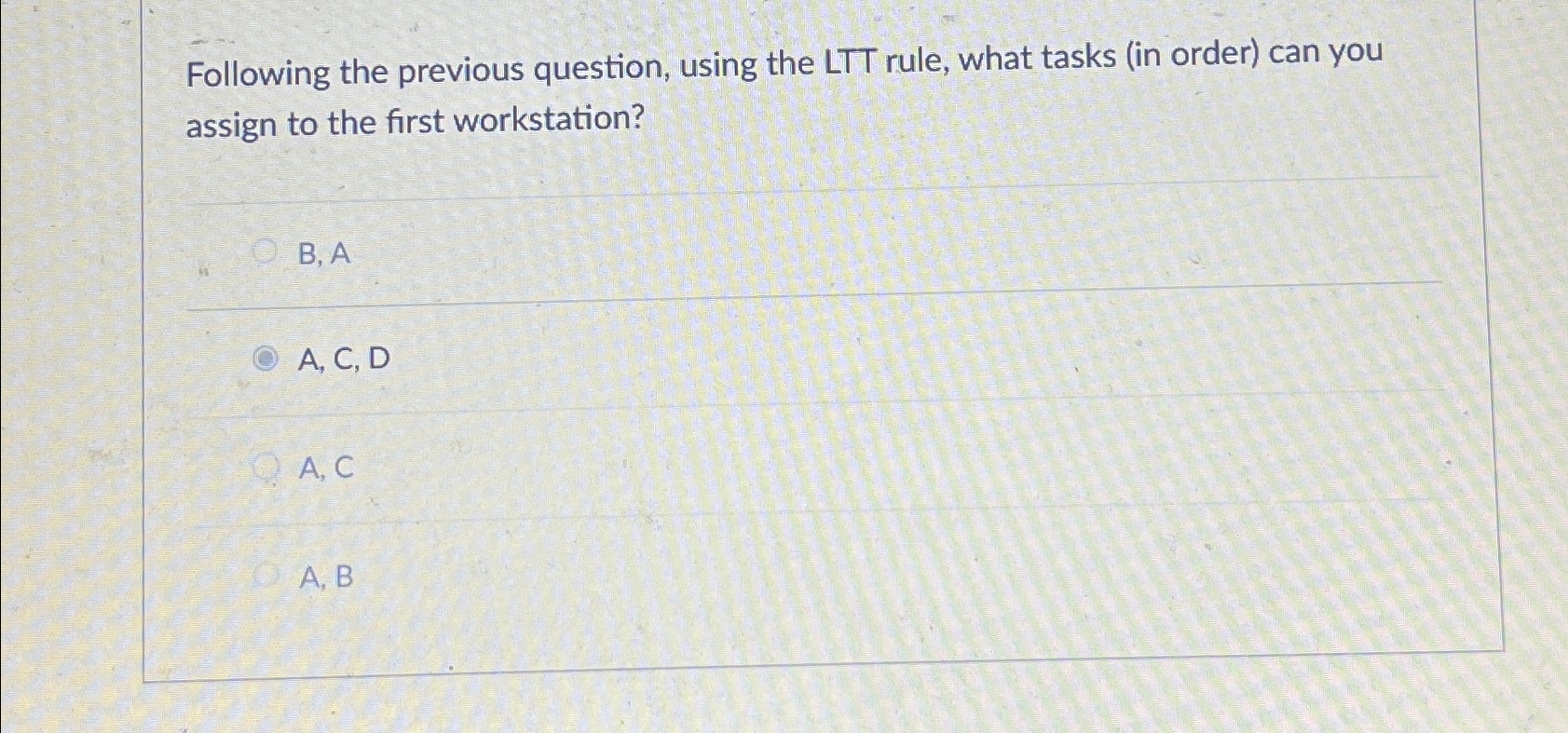Solved Following the previous question, using the LTT rule, | Chegg.com