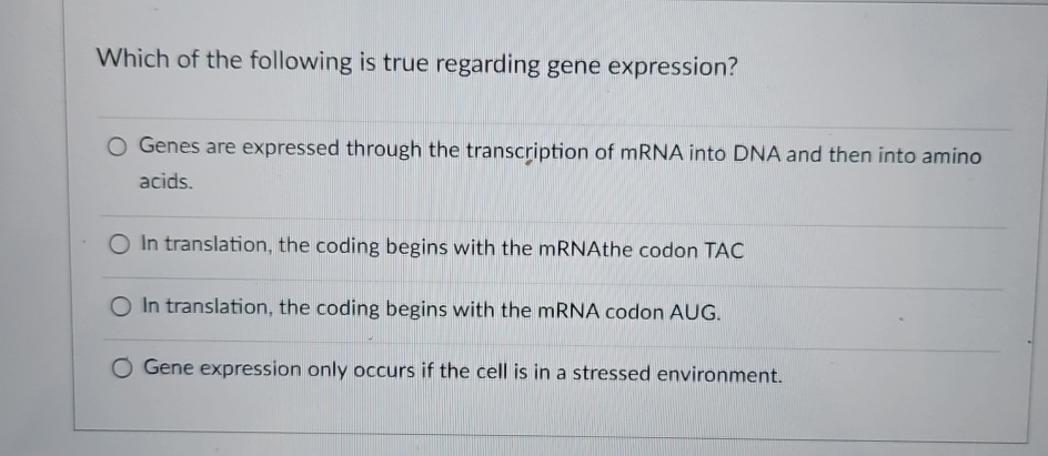 Solved Which of the following is true regarding gene | Chegg.com