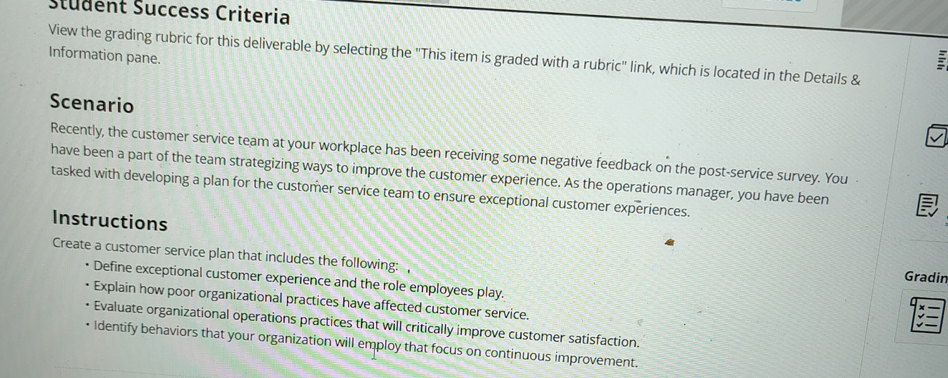 Solved stuaent Success CriteriaView the grading rubric for | Chegg.com