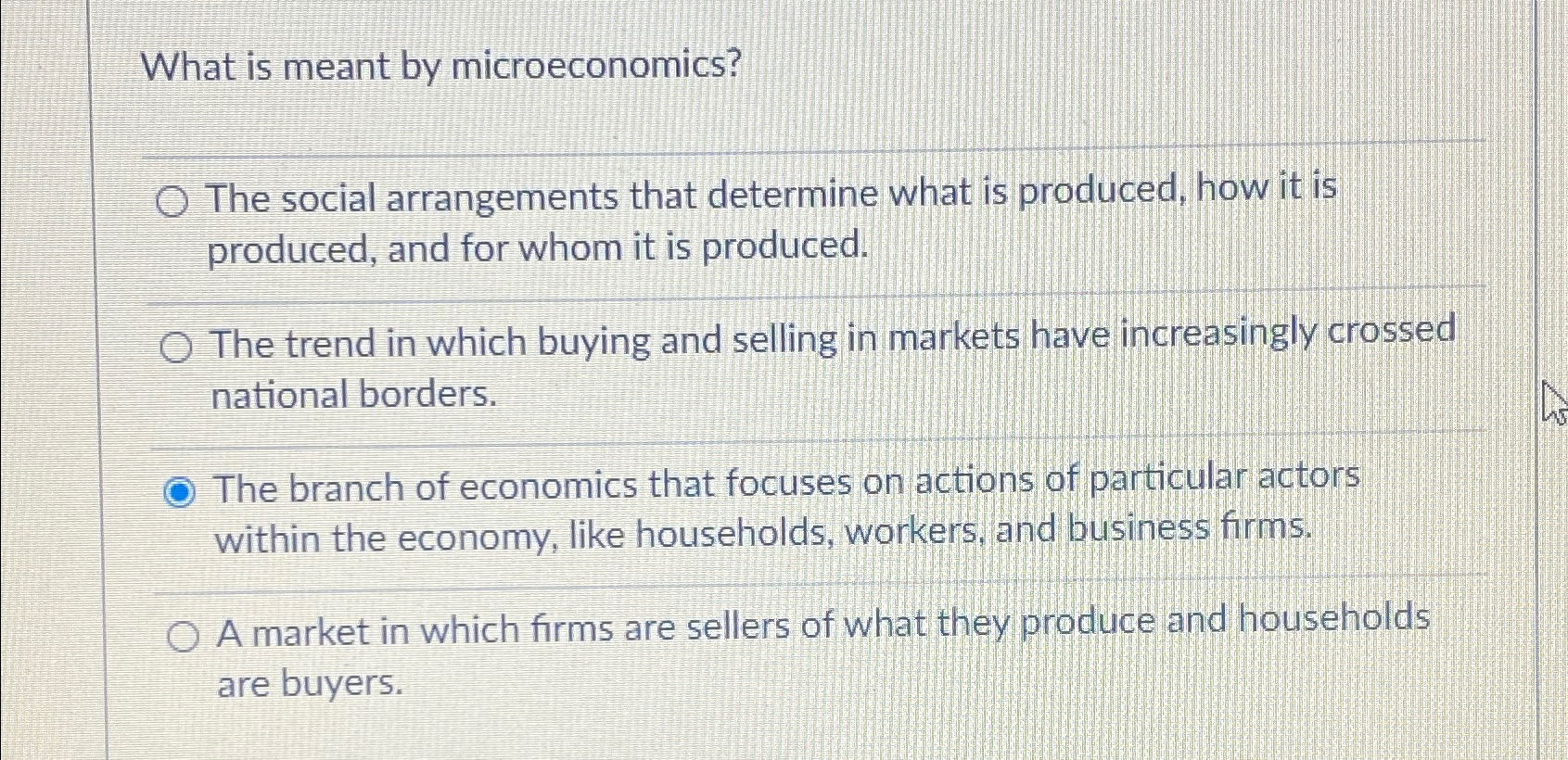 Solved What is meant by microeconomics?The social | Chegg.com