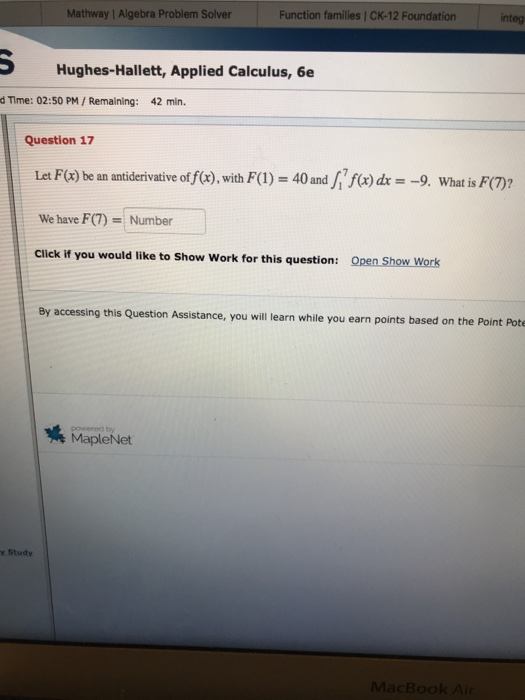Solved Mathway | Algebra Problem Solver Function families | | Chegg.com