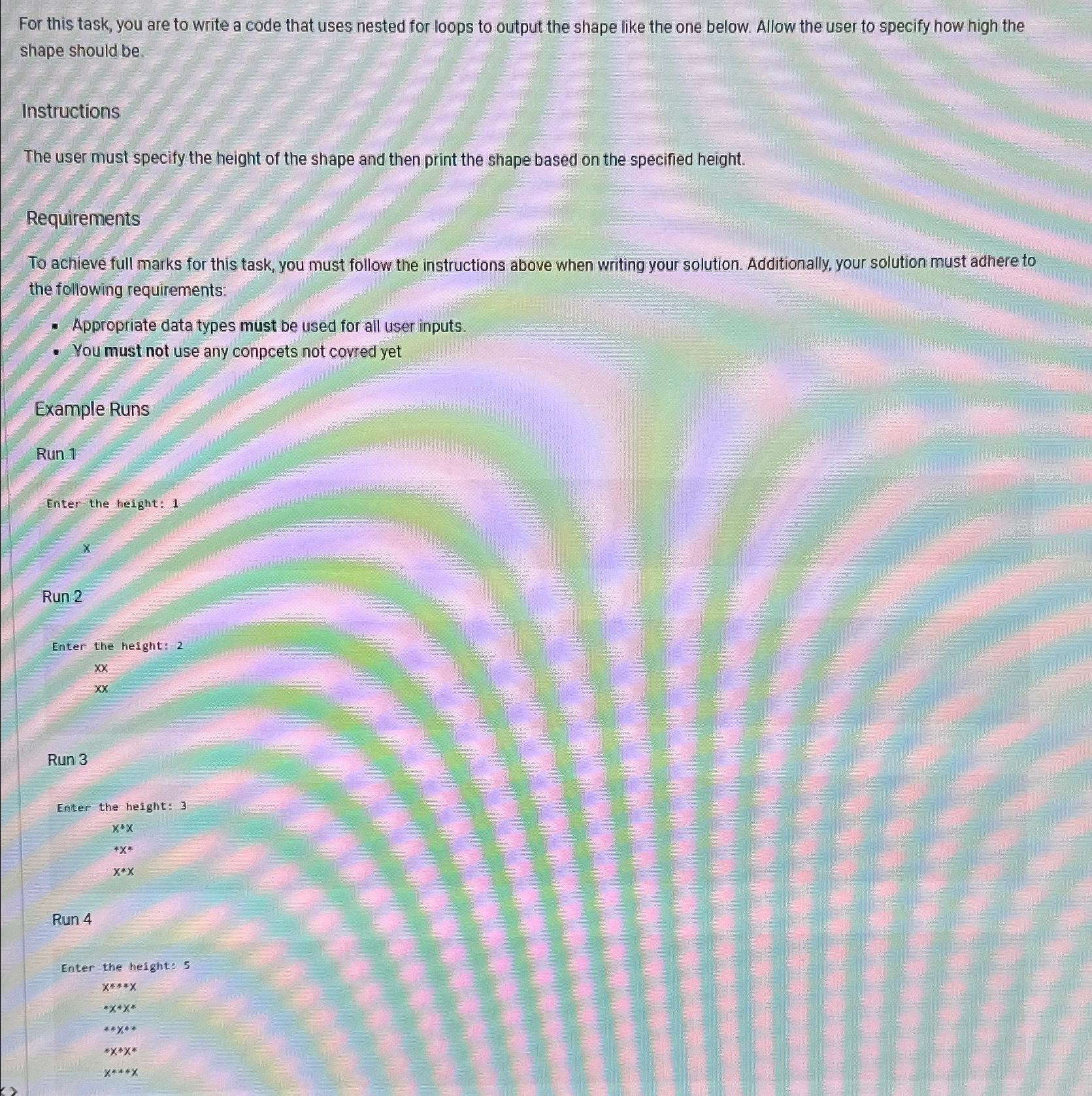 Solved For this task, you are to write a code that uses | Chegg.com