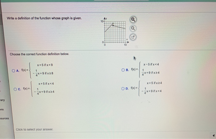 Solved Write a definition of the function whose graph is | Chegg.com