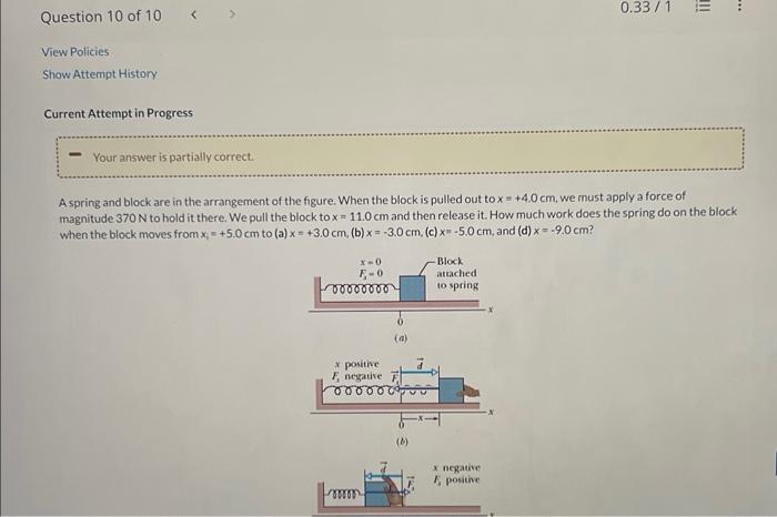 Solved A spring and block are in the arrangement of the | Chegg.com