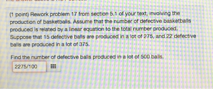Solved NARANSARA (1 point) Rework problem 17 from section | Chegg.com