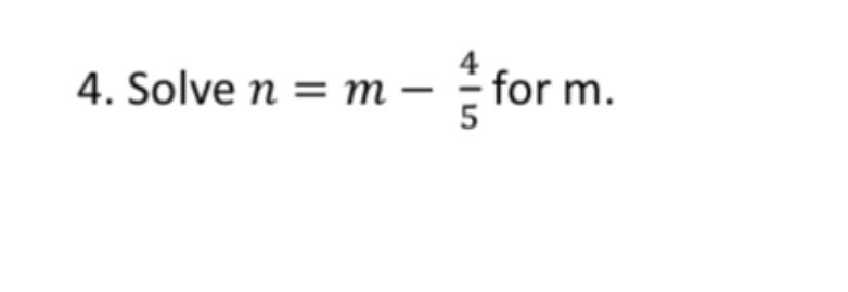 Solved Solve n=m-45 ﻿for m. | Chegg.com