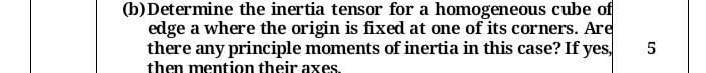 Solved (b)Determine the inertia tensor for a homogeneous | Chegg.com