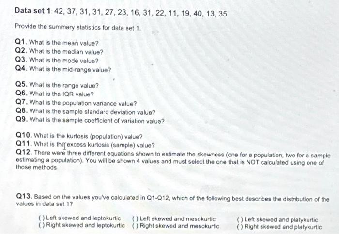 Solved Data set 1:42, 37, 31, 31, 27, 23, 16, 31, 22, 11, | Chegg.com