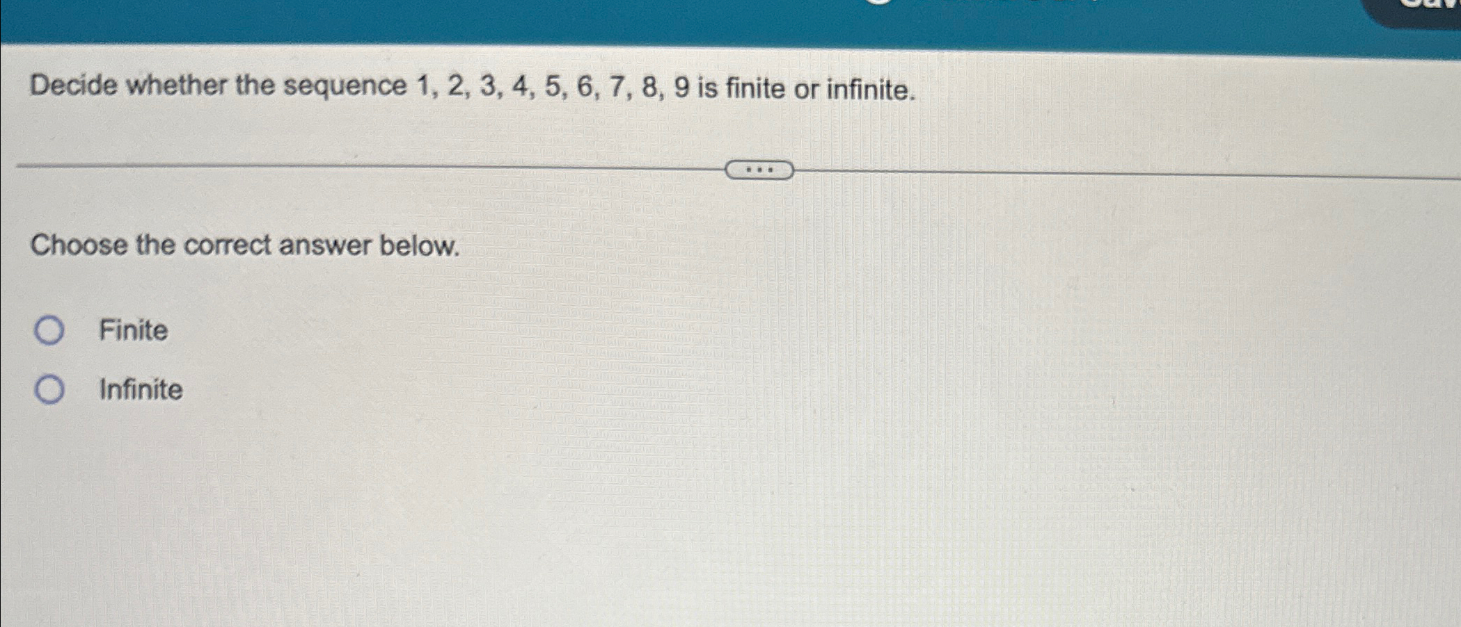 Solved Decide whether the sequence 1,2,3,4,5,6,7,8,9 ﻿is | Chegg.com