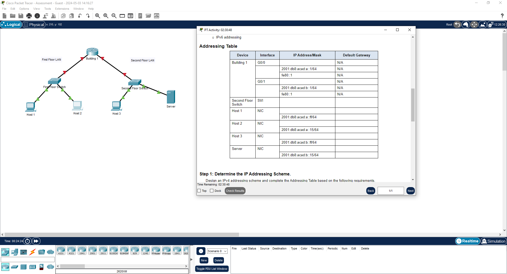 Solved IPv6 ﻿addressingAddressing TableStep 1: Determine the | Chegg.com