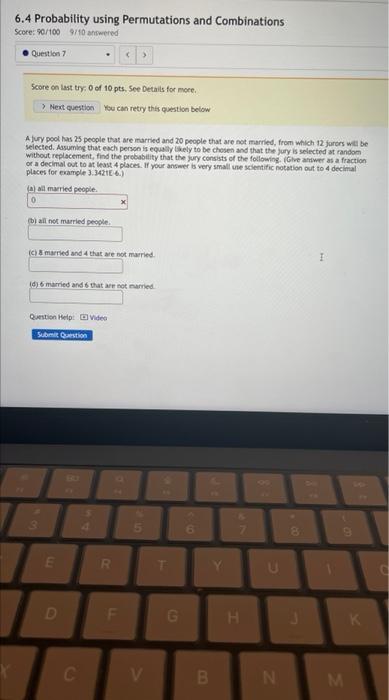 Solved 6.4 Probability using Permutations and Combinations | Chegg.com