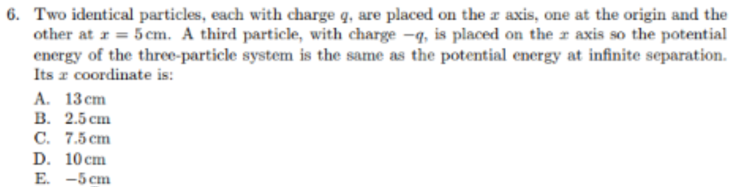 Solved 6. ﻿Two identical particles, each with charge \( ﻿q | Chegg.com