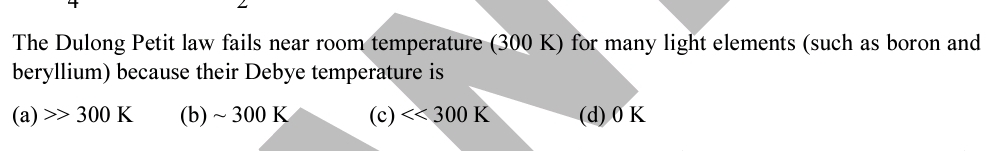 Solved The Dulong Petit law fails near room temperature | Chegg.com