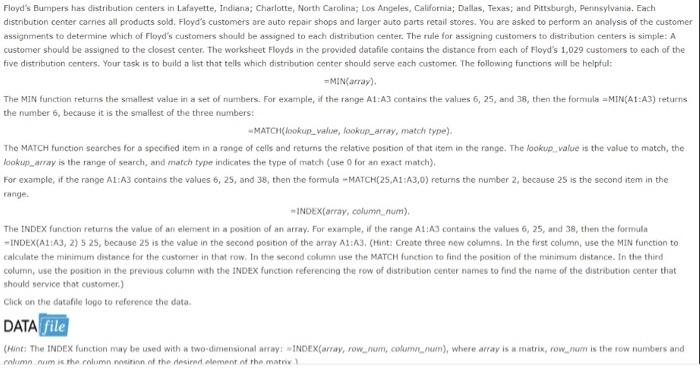 Floyd's Bumpers has distribution centers in | Chegg.com