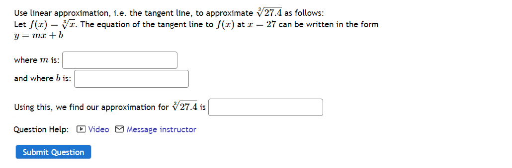 Solved Use linear approximation, i.e. ﻿the tangent line, to | Chegg.com