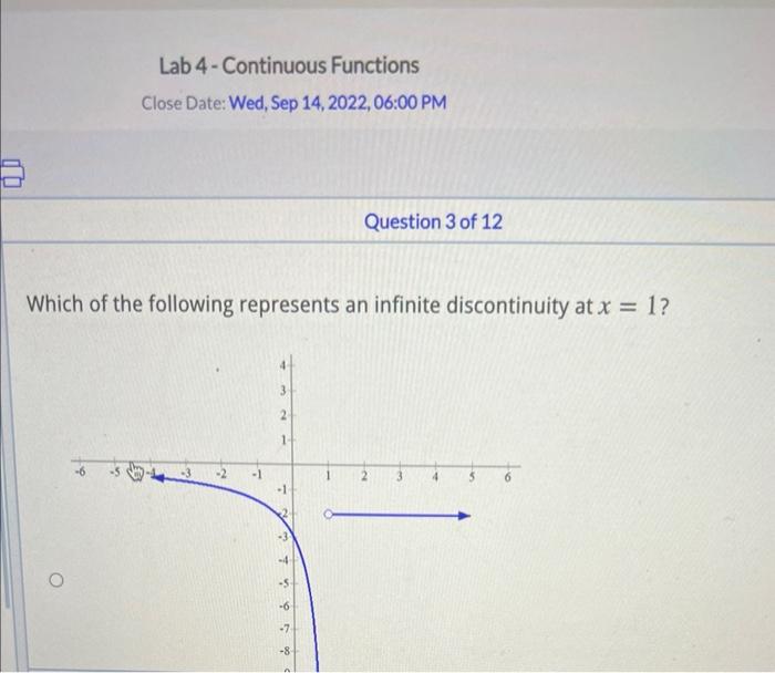 Solved Lab 4 - Continuous Functions Close Date: Wed, Sep 14, | Chegg.com