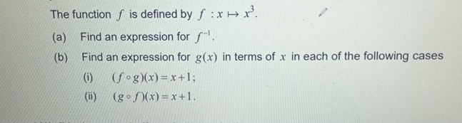 Solved The function f ﻿is defined by f:x|→x3|.(a) ﻿Find an | Chegg.com