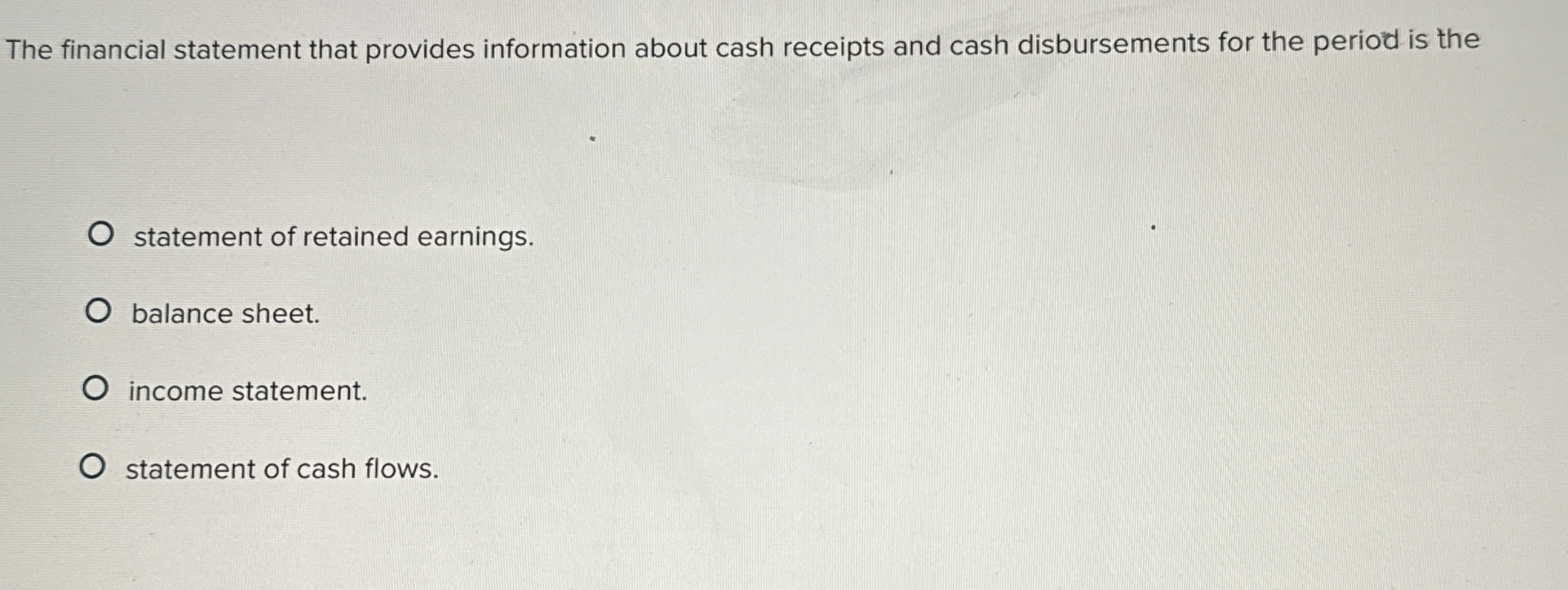 Solved The financial statement that provides information | Chegg.com