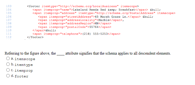Solved Referring to the figure above, theattribute signifies | Chegg.com