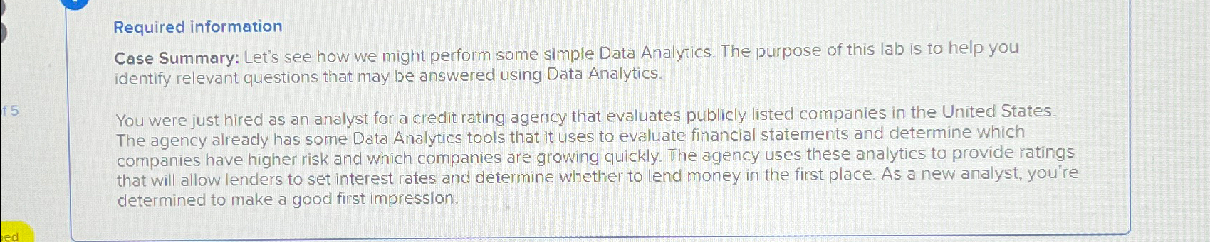 Solved Required informationCase Summary: Let's see how we | Chegg.com