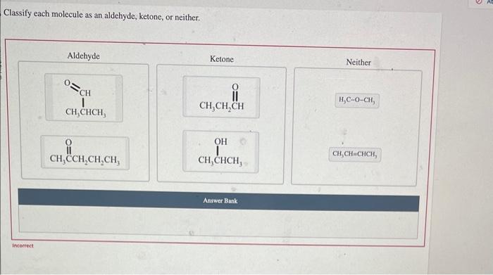 Solved Classify each molecule as an aldehyde, ketone, or | Chegg.com