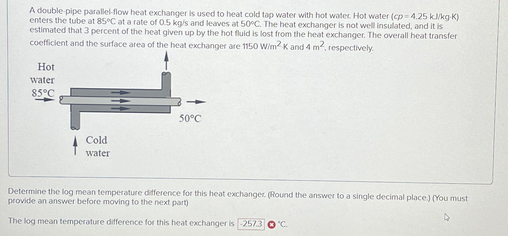 Solved A double-pipe parallel-flow heat exchanger is used to | Chegg.com