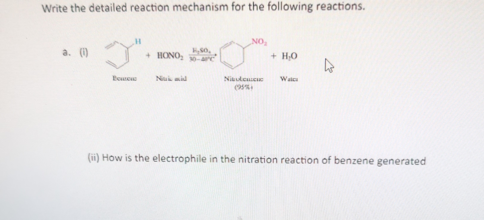 Solved Write the detailed reaction mechanism for the | Chegg.com