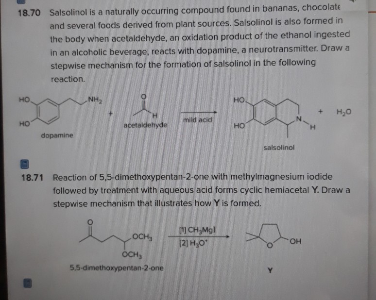 Solved 18.70 Salsolinol is a naturally occurring compound | Chegg.com