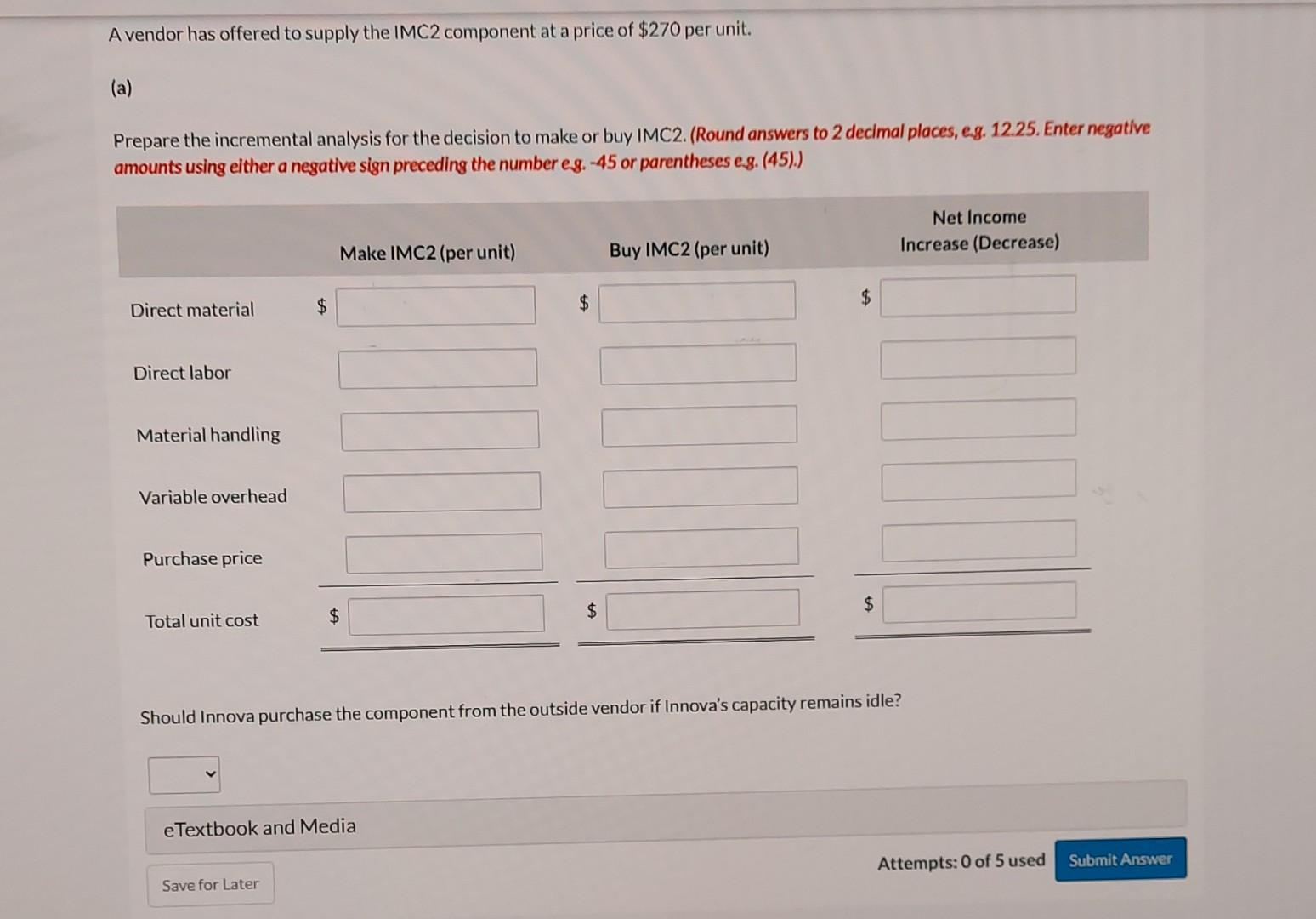 Solved Innova uses 1,000 units of the component IMC2 every | Chegg.com