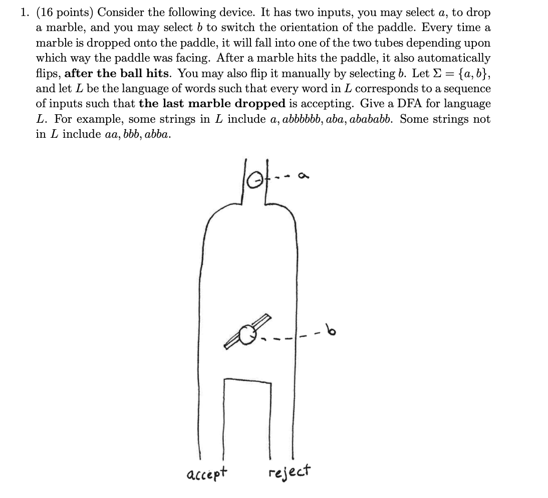 Solved (16 ﻿points) ﻿Consider the following device. It has | Chegg.com