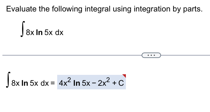 Solved Evaluate the following integral using integration by | Chegg.com