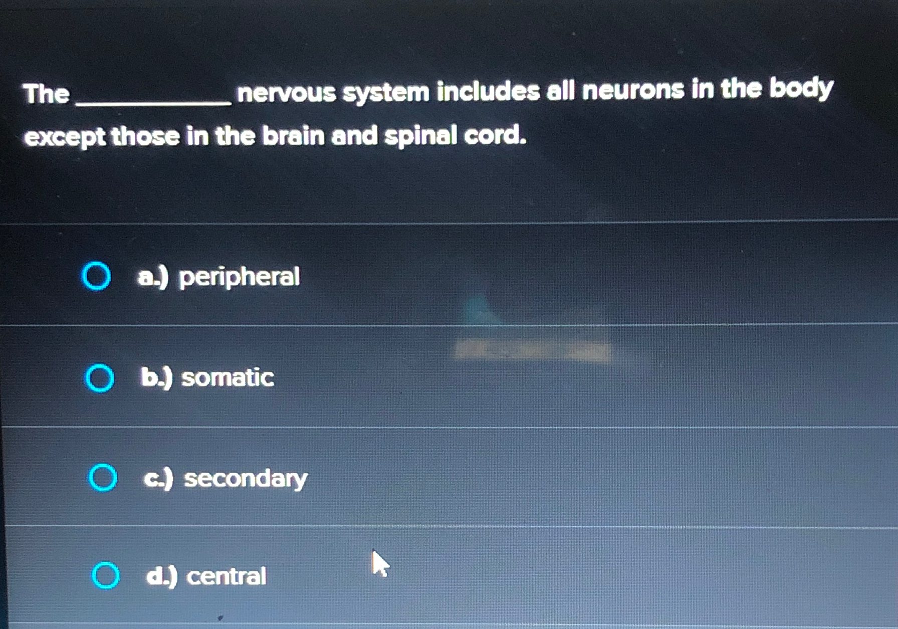 Solved The q, ﻿nervous system includes all neurons in the | Chegg.com