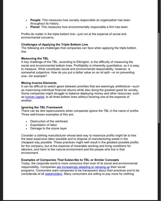 Solved 3. What are the three bottom lines in the triple | Chegg.com