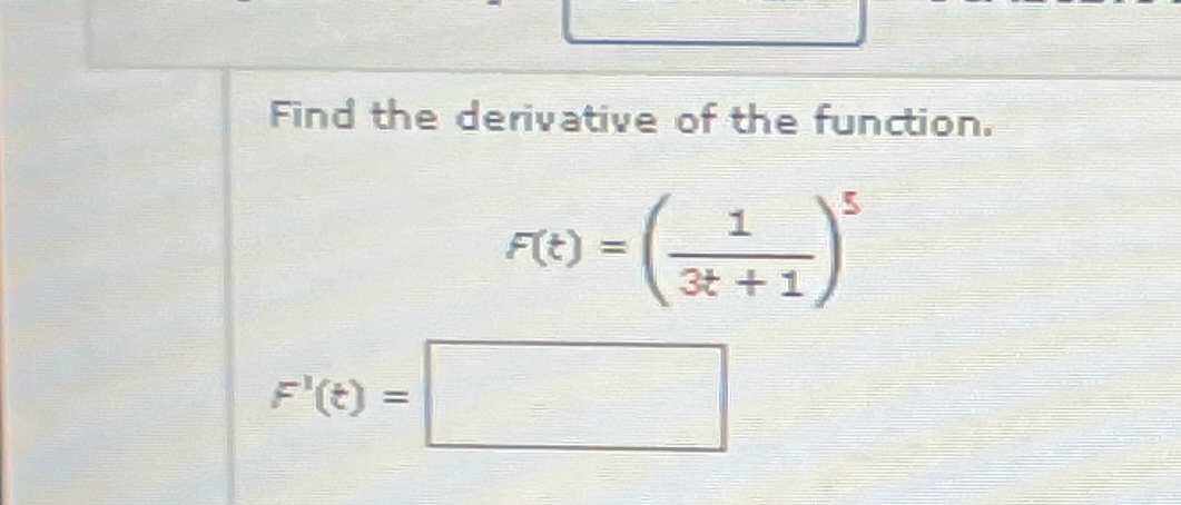 Solved Find the derivative of the | Chegg.com