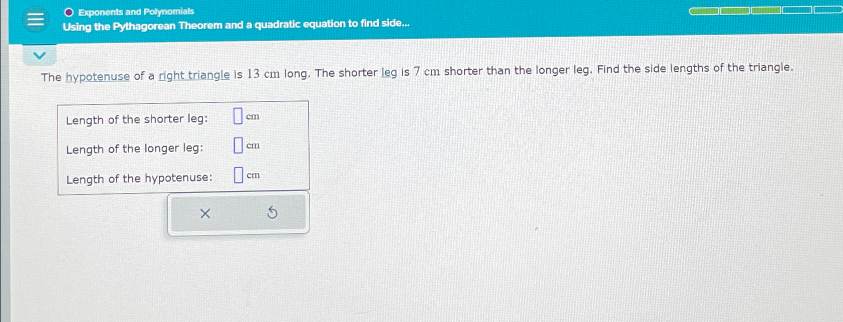 Solved Exponents and PolynomialsUsing the Pythagorean | Chegg.com