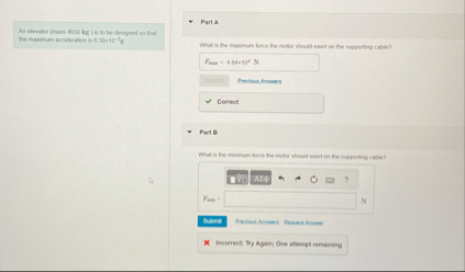 Solved Problem 4.23An elevator (mass 4650 ﻿kg ) ﻿is to be | Chegg.com