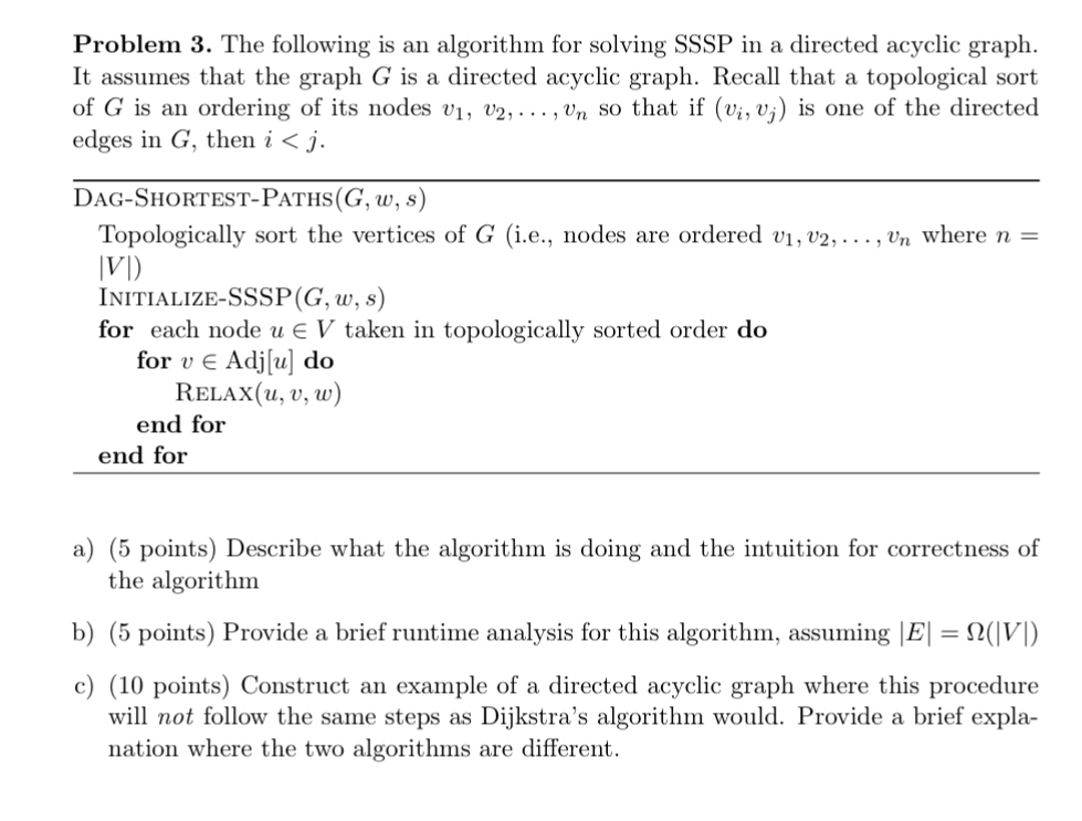 Solved Problem 3. ﻿The following is an algorithm for solving | Chegg.com