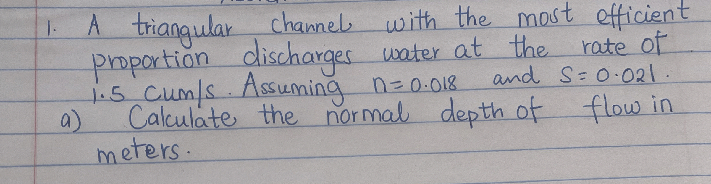Solved A triangular channel with the most | Chegg.com