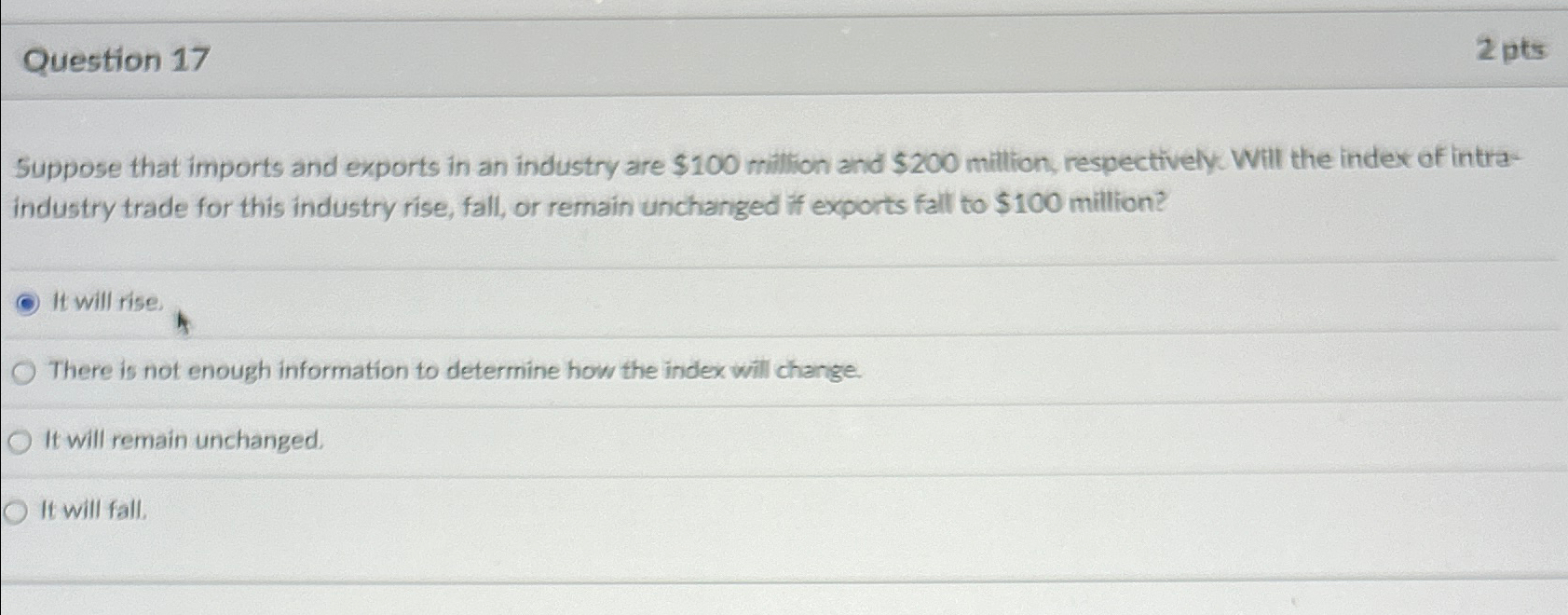 Solved Question 17 Suppose that imports and exports in an | Chegg.com