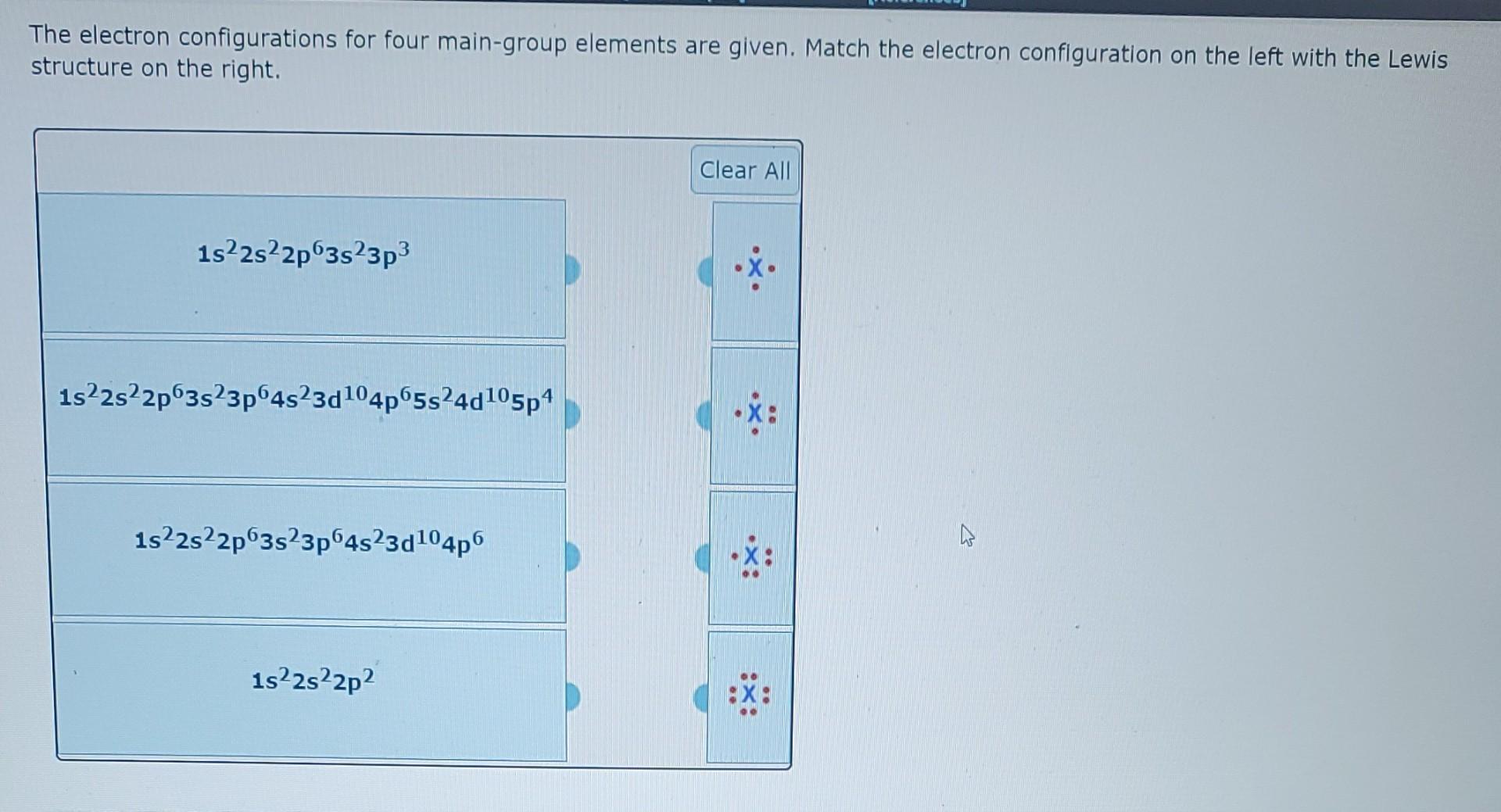 Solved The electron configurations for four main-group | Chegg.com