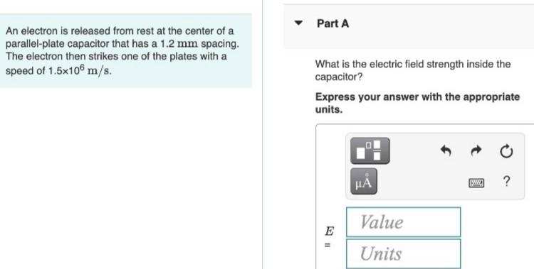 Solved Part A An electron is released from rest at the | Chegg.com