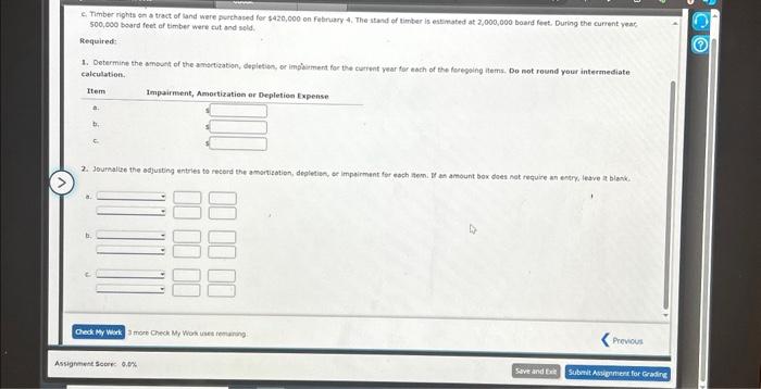Solved Item Amortization and depletion entries Data related | Chegg.com