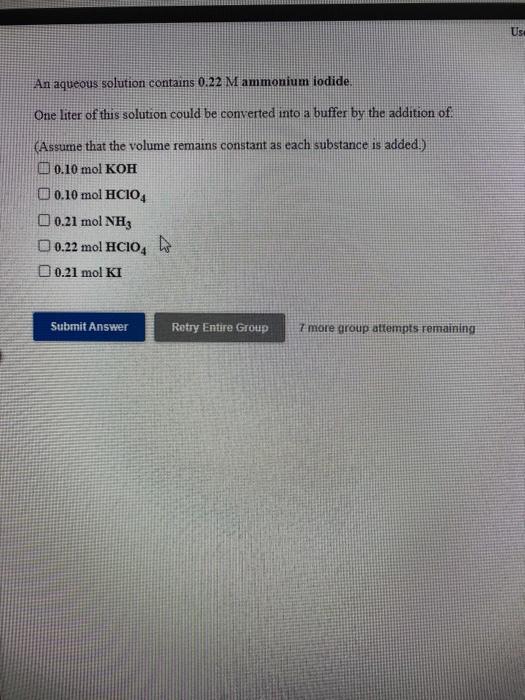 Solved Use An aqueous solution contains 0.22 M ammonium | Chegg.com