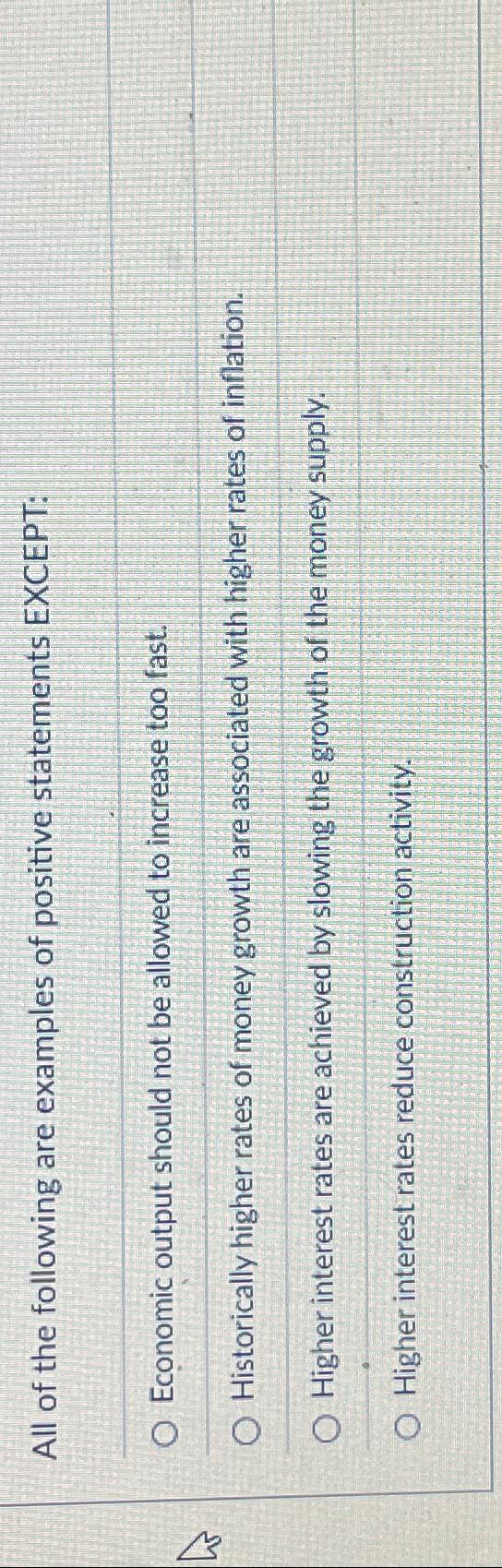 Solved All of the following are examples of positive | Chegg.com