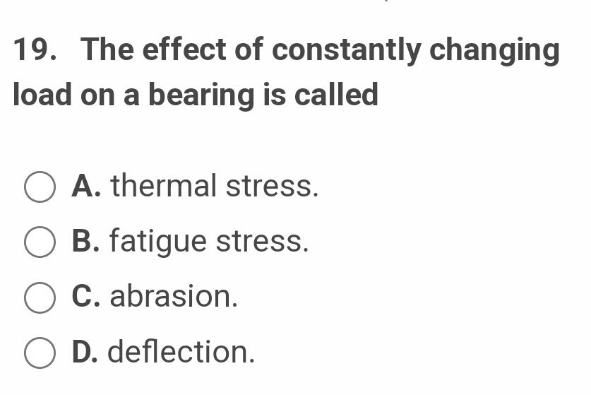 Solved The effect of constantly changing load on a bearing | Chegg.com