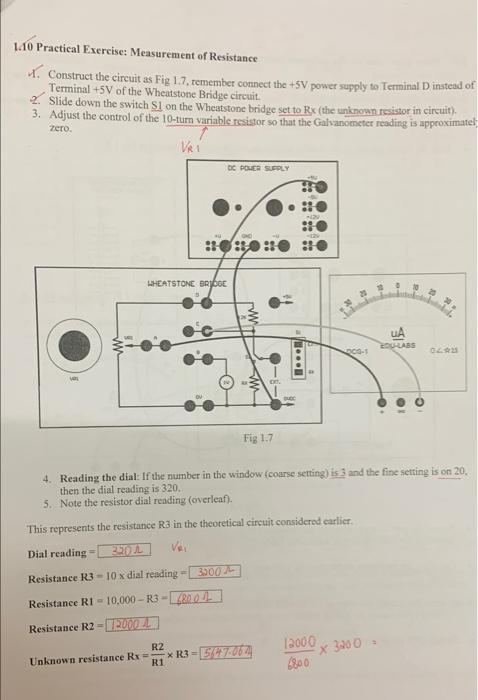 Solved 140 Practical Exercise: Measurement of Resistance 1. | Chegg.com