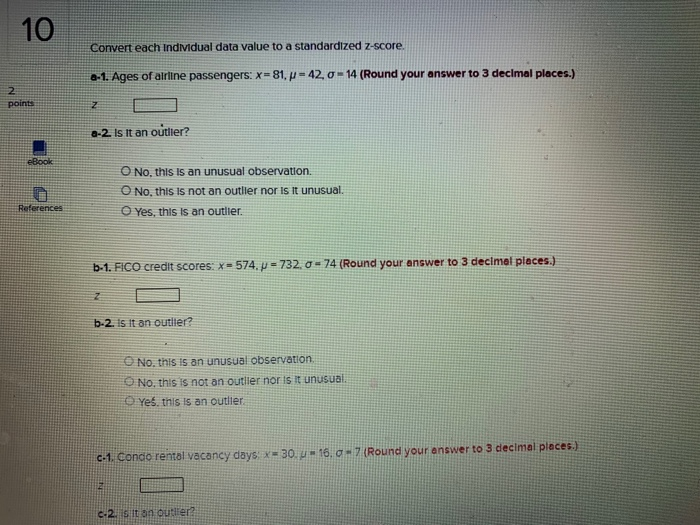 Solved 10 Convert each individual data value to a | Chegg.com