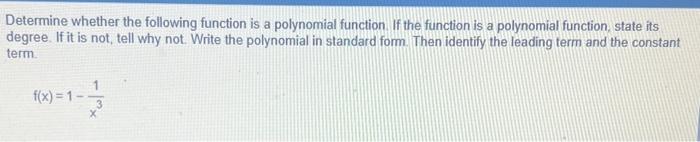 Solved Determine whether the following function is a | Chegg.com