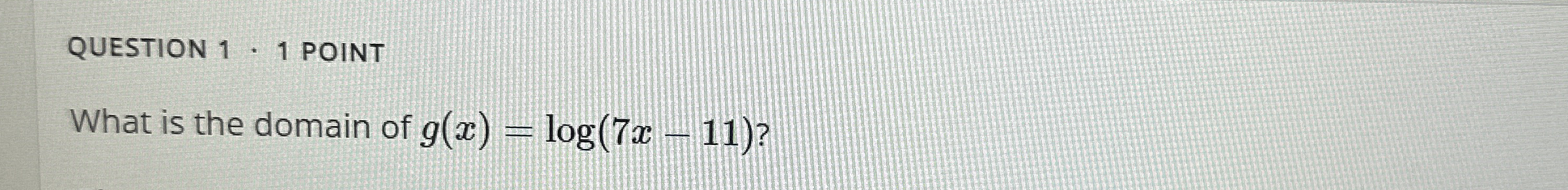 Solved QUESTION 1 • 1 ﻿POINTWhat is the domain of | Chegg.com