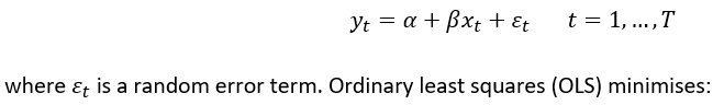 Solved yt=α+βxt+εt,t=1,dots,Twhere εt ﻿is a random error | Chegg.com